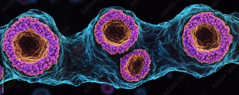 Skin cancer cells under magnification detailed view of skin cancer ...