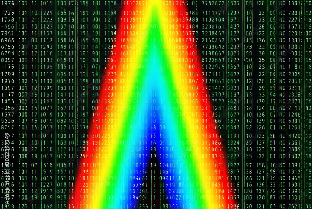 Matrix Code Rainbow Encode the rainbow image into a matrix code Stock ...