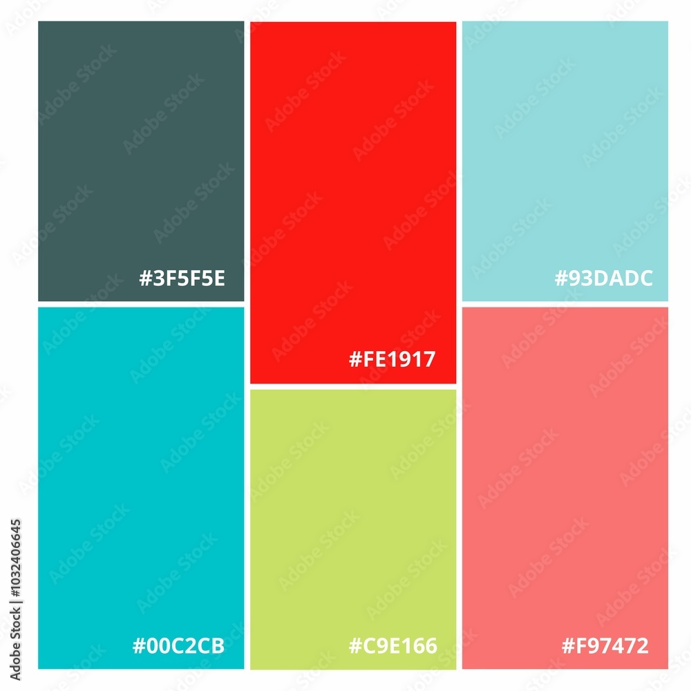 Six Christmas, winter colors, a collection of vector color palettes ...