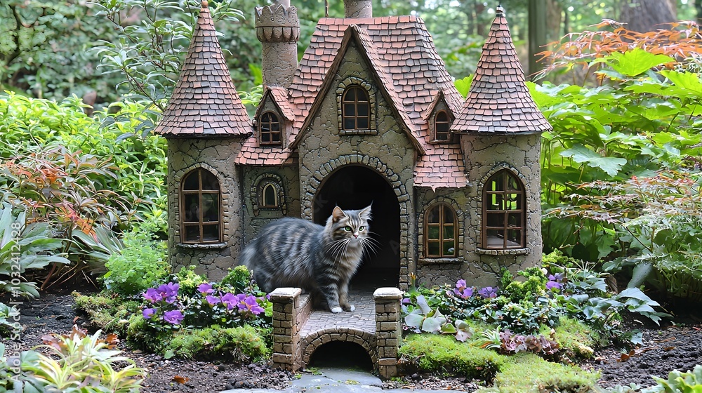 Fairy Tale Cat Castle: A miniature castle-shaped cat house complete ...