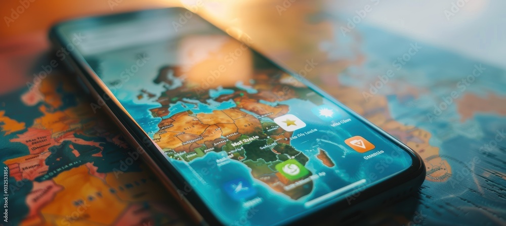 Sleek Smartphone Interface for Travel App Featuring Booking Options and ...