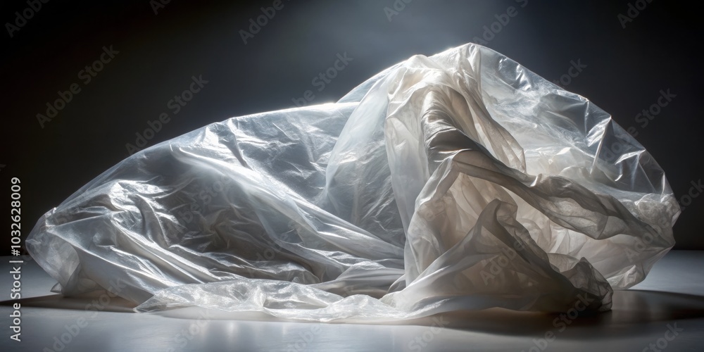 Ethereal Flow Translucent White Plastic Sheet with Fluid Crinkles on ...