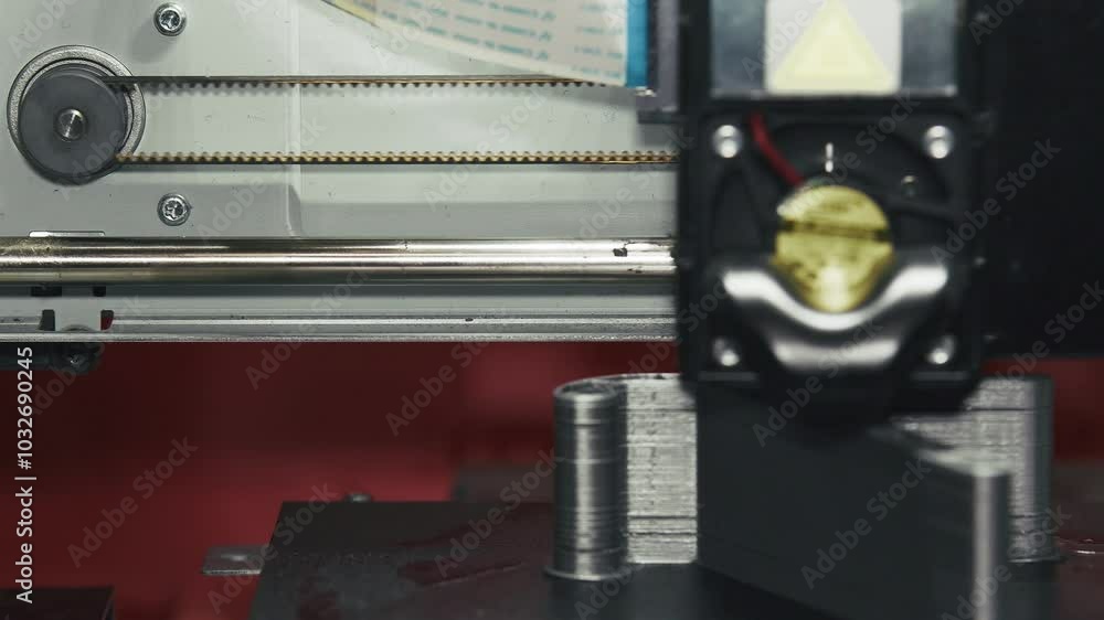 The process of 3D printing with characteristic sound. 3D printer ...