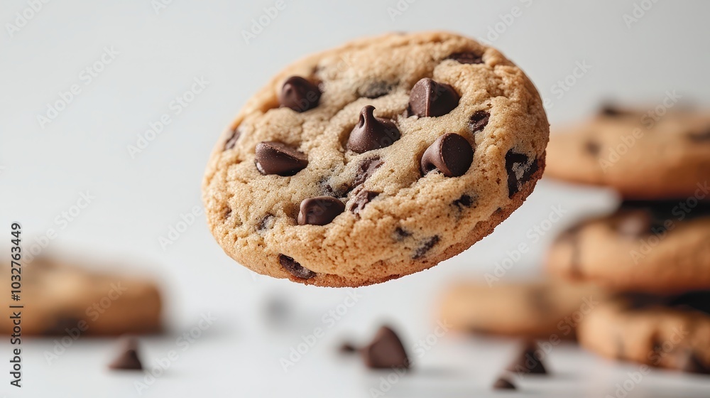 Ultimate Temptation - Hyperealistic Chocolate Chip Cookies Floating in ...
