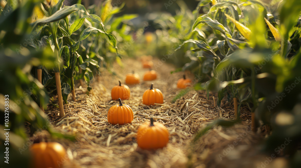 A miniature hoto of a pumpkin treasure hunt in the field. Photos of ...