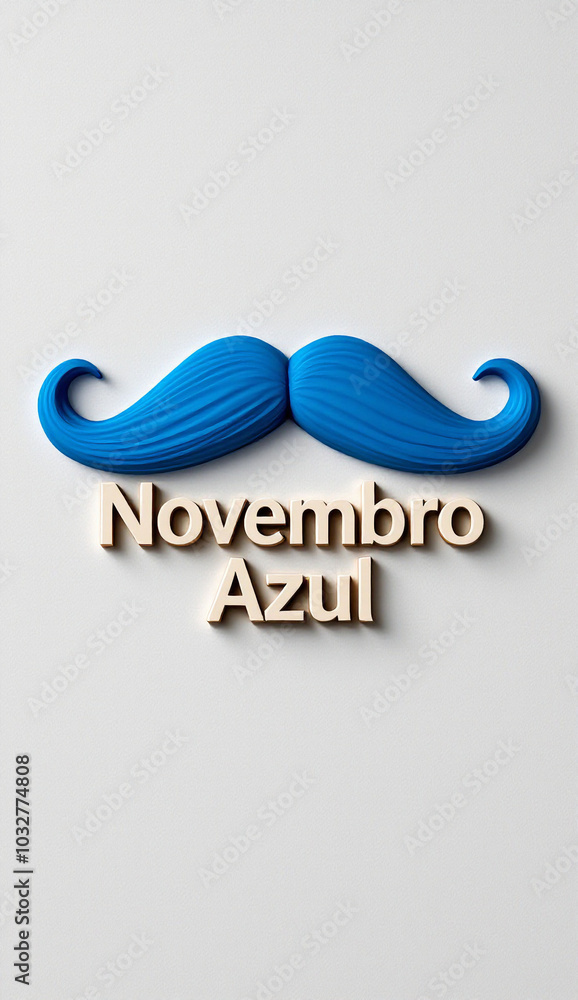 Esta imagem apresenta um bigode azul com a frase "Novembro Azul ...