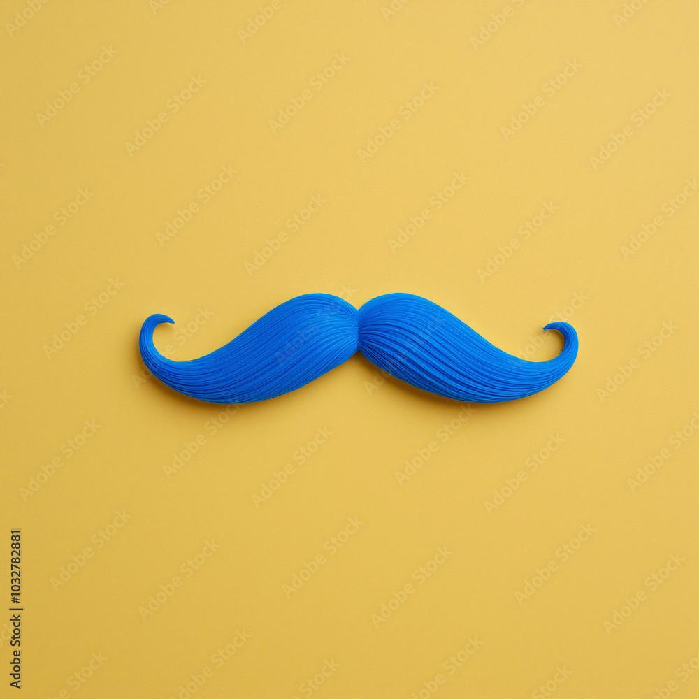 Esta imagem apresenta um bigode azul estilizado, simbolizando a ...