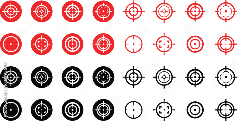 Target destination icon set in flat line style. Vector for apps or web ...