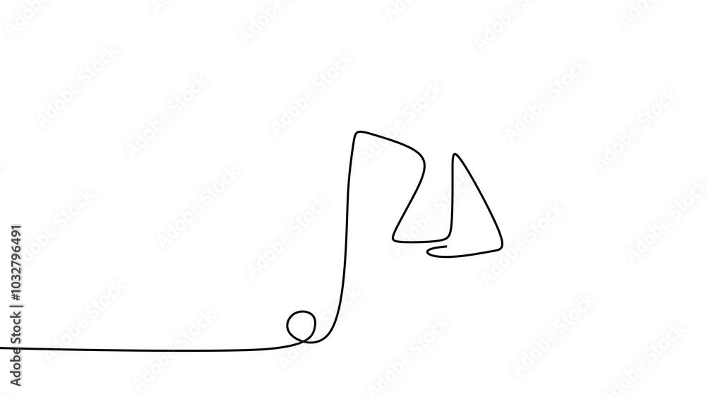 Continuous drawing line art of scale law symbol with black line and ...