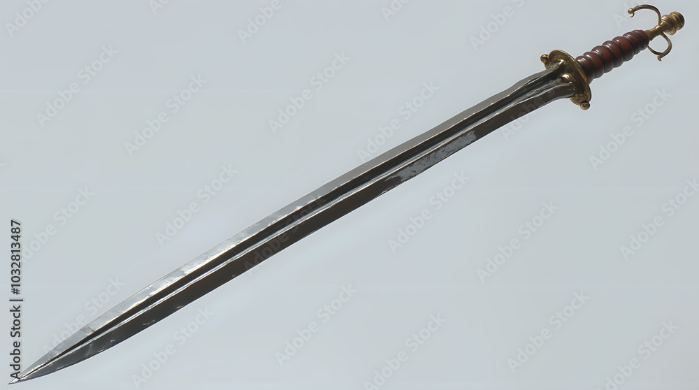 A Roman gladius, the iconic short, double-edged sword used by ...