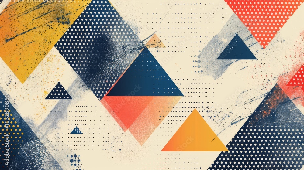 triangle shapes in a geometric oscillation wave pattern, set against a ...