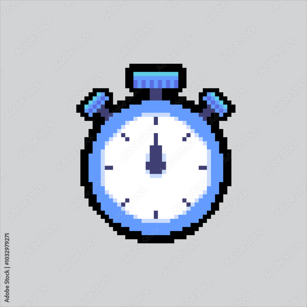 Vecteur Stock Pixel art illustration Referee Stopwatch. Pixelated ...