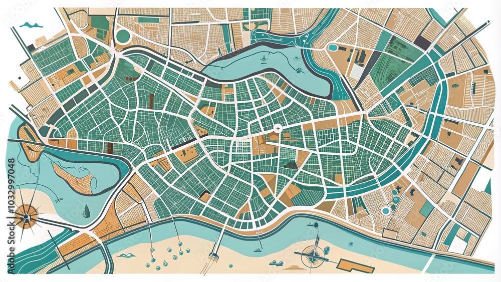 Minimalist Rotterdam City Map Illustration - South Holland Province ...