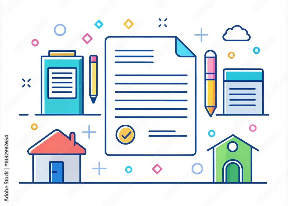 Modern Terms and Conditions Icon Sheet for Apps and Web Design in Flat ...