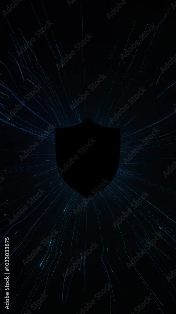 A futuristic shield, pulsating with energy, vertically. Its spherical ...