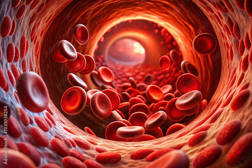 3D Illustration of Red Blood Cells Flowing in Human Vein - Science and ...