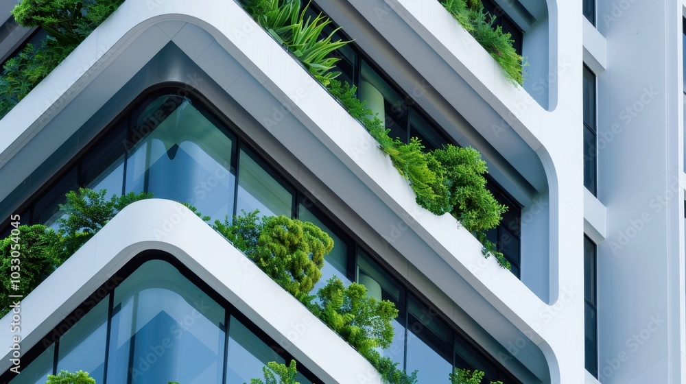 A green office building incorporating sustainable design principles ...