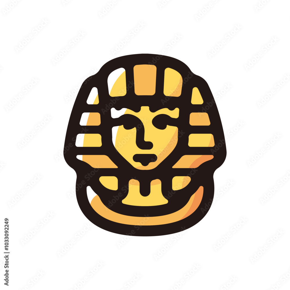Gold Mask of Tutankhamun outline icon for graphic design, apps and ...
