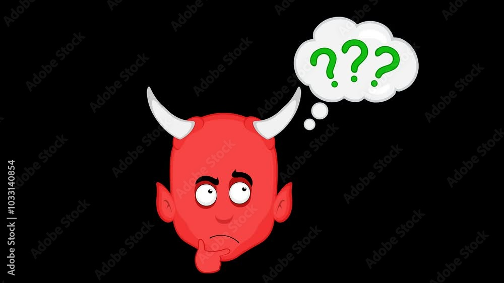 video animation emoji face demon character cartoon illustration, with a ...