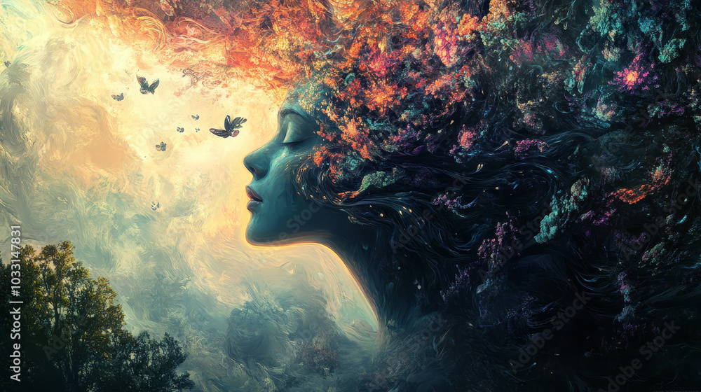 This image should encapsulate the essence of introspection as a ...