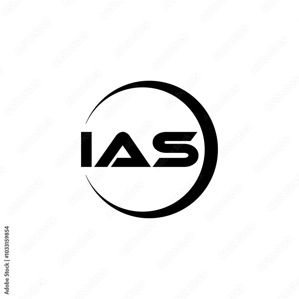 IAS letter logo design with white background in illustrator, vector ...