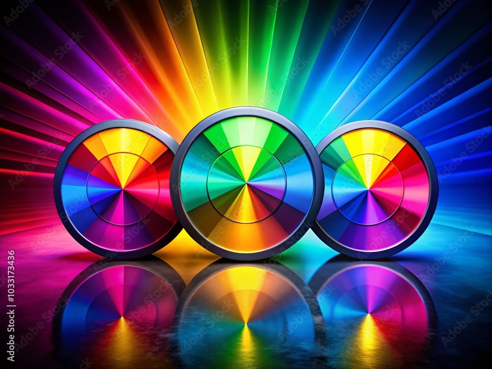 Surreal Color Wheel Spectrum with RGB and CMYK Gradients for Creative ...