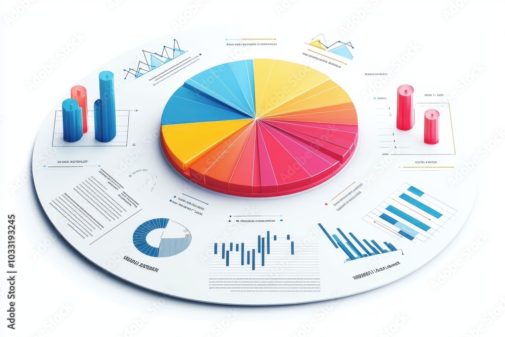 An infographic depicting a business radar chart with various metrics ...
