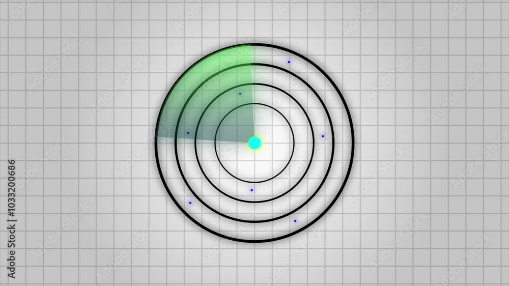 Interface for target scanning and search. Radar HUD display of the ...