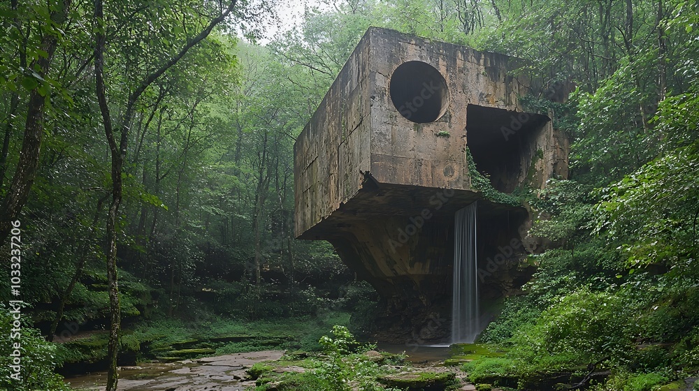 Mesmerizing cube shaped waterfall feature with water defying gravity ...