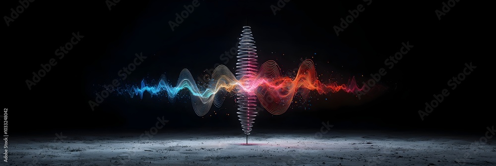 Vibrant Quantum Waveform Visualization Colorful Digital Sound Wave Art ...