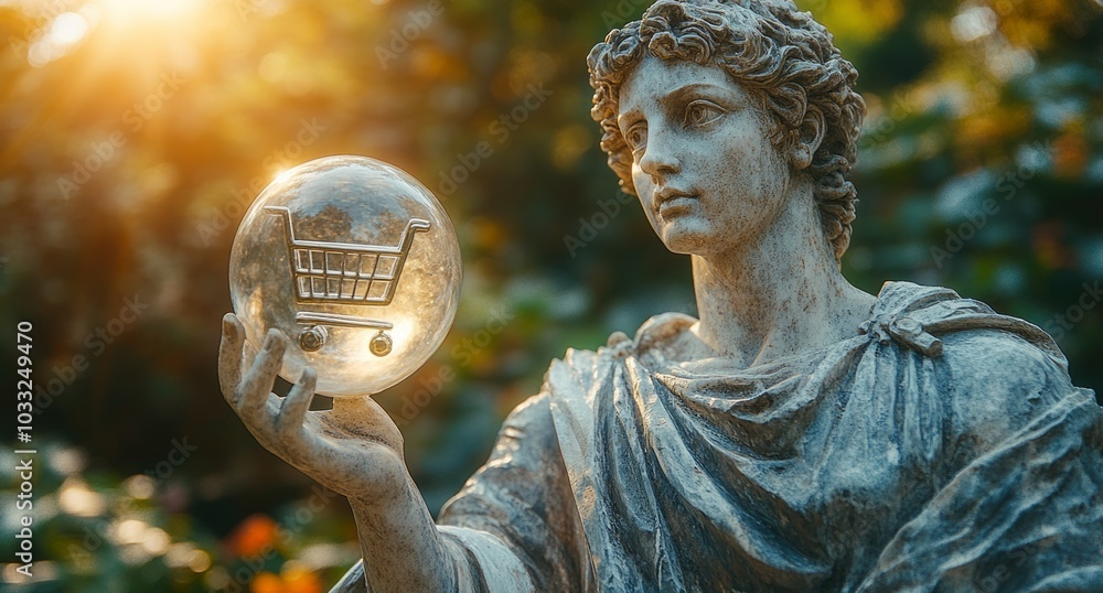 Man and the World: A Stone Statue of a Man Holding a Globe ...
