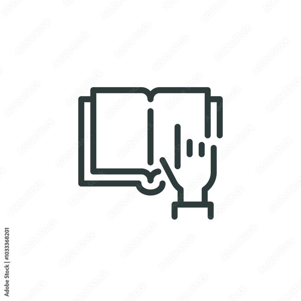 Reading digital book, handbook guide, information, school education ...