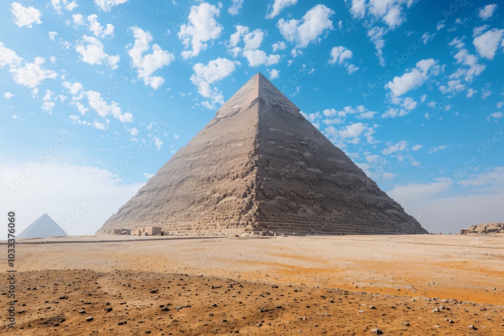 The iconic Egyptian pyramids standing majestically against the desert ...