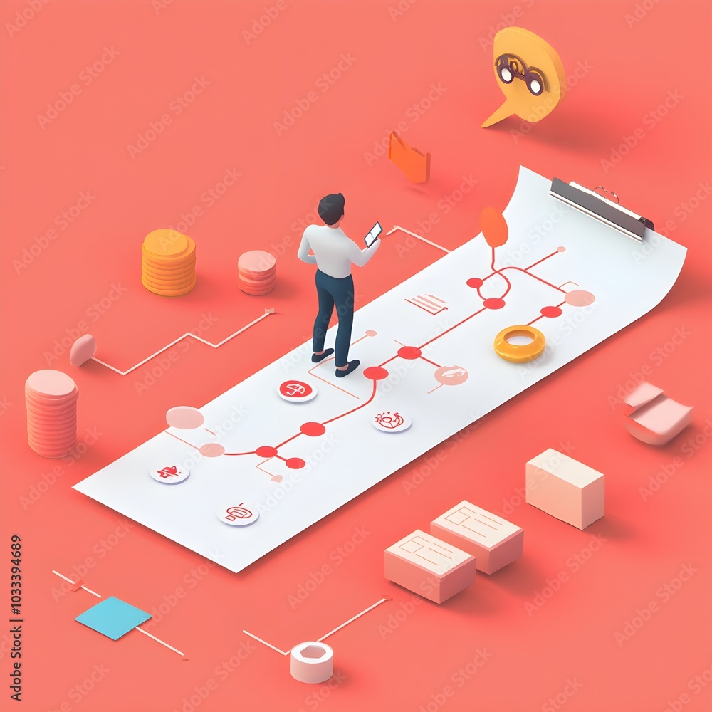 5. Successful business roadmap flat design side view executive decision ...