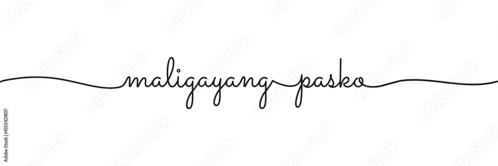 Merry Christmas in tagalog, Philippine Language. Calligraphic ...