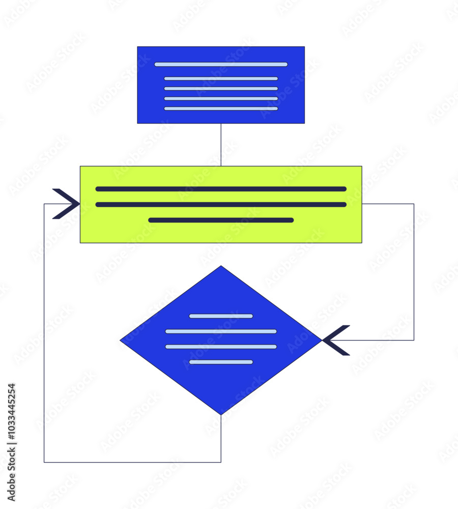 Block diagram 2D cartoon object. Analysis scheme. Schematic flowchart ...
