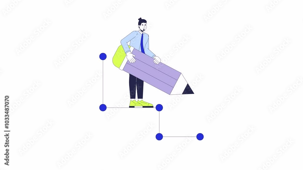 Make your own way 2D animation. Startup entrepreneur. Create path 4K ...