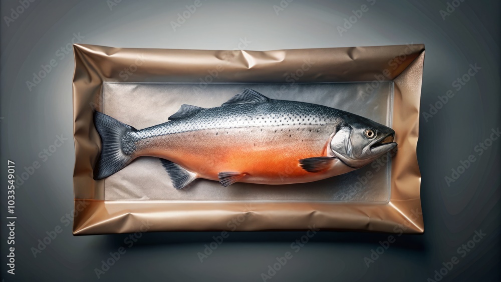 Elegant Salmon Fish Package Mockup with Silhouette Photography for ...
