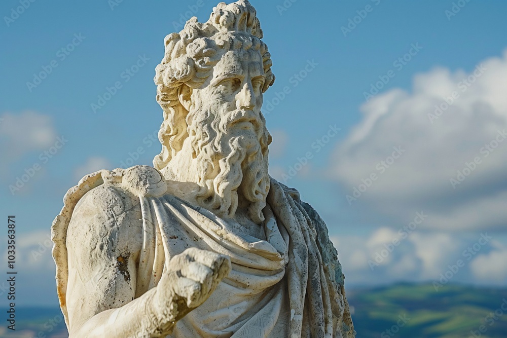 ภาพประกอบสต็อก The Statue of Zeus at Olympia, one of the Seven Wonders of the Ancient World, is ...