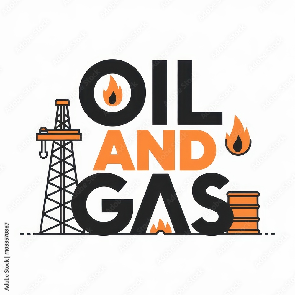 3d oil and gas text written logo for petrol pump station and oil gas ...