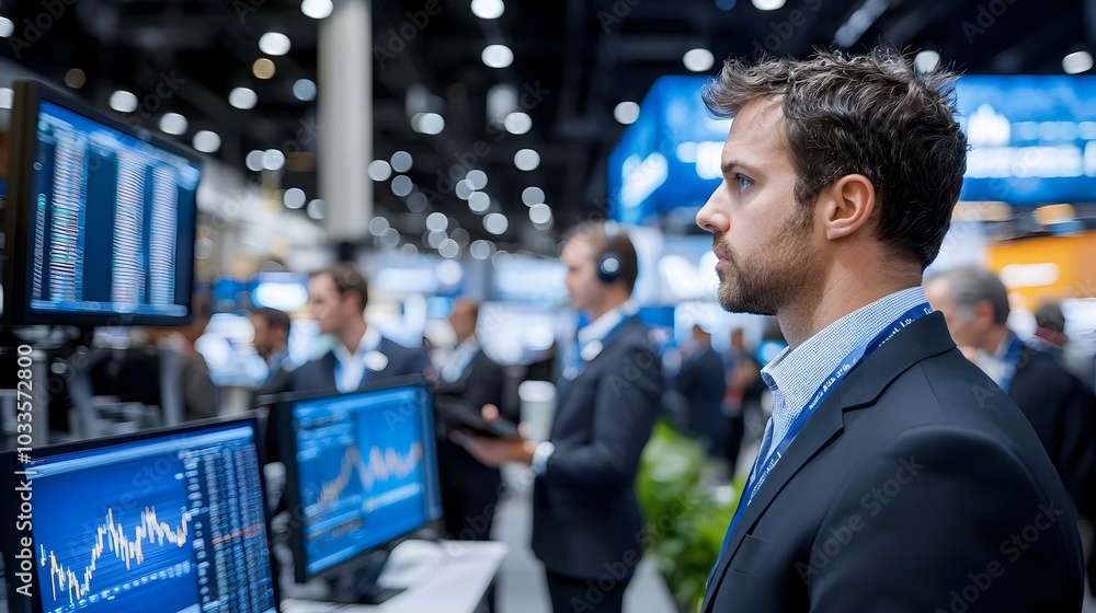 Dynamic Trading Conference with Panoramic Booth Displays Multiple ...