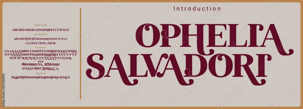 Luxury regular serif vector font. Alphabet serif font with Uppercase ...