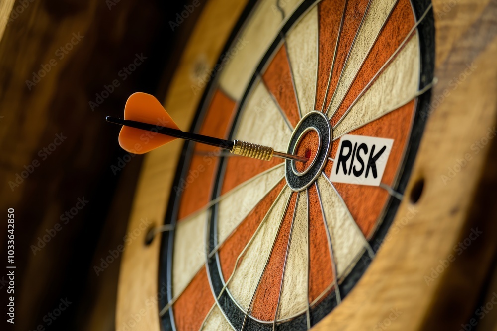 risk management business goal strategy concept using a bullseye arrow ...