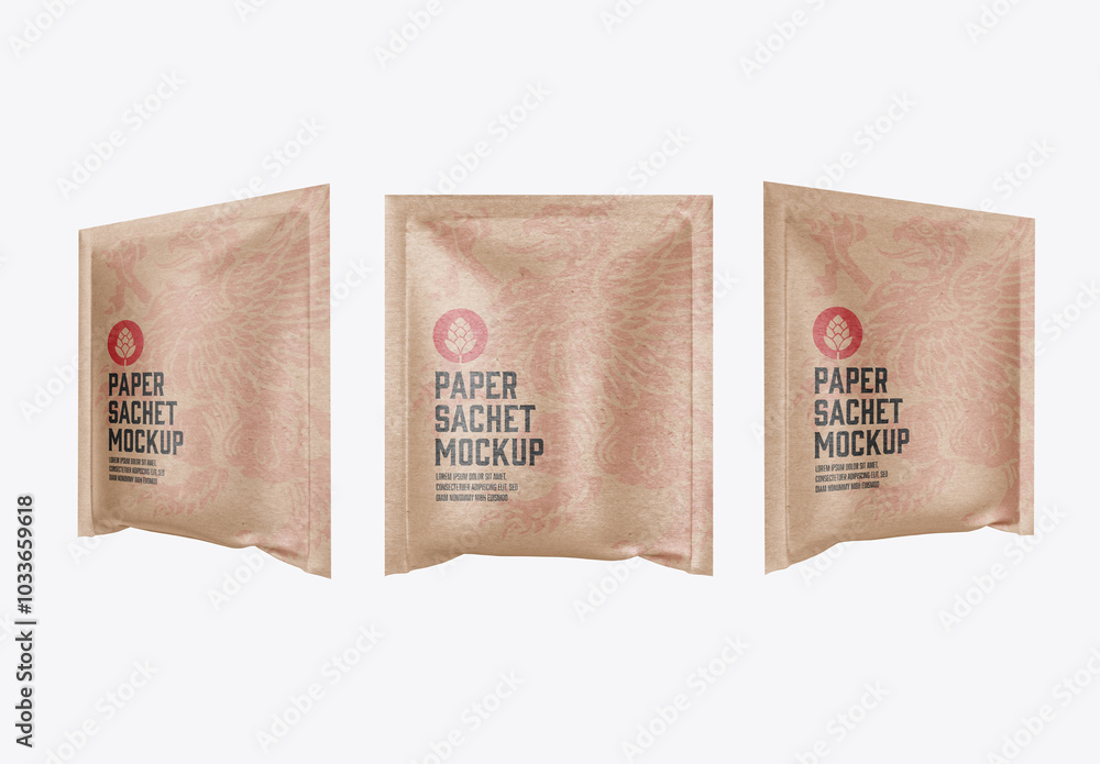 Kraft paper Sachet Mockup Stock Template | Adobe Stock