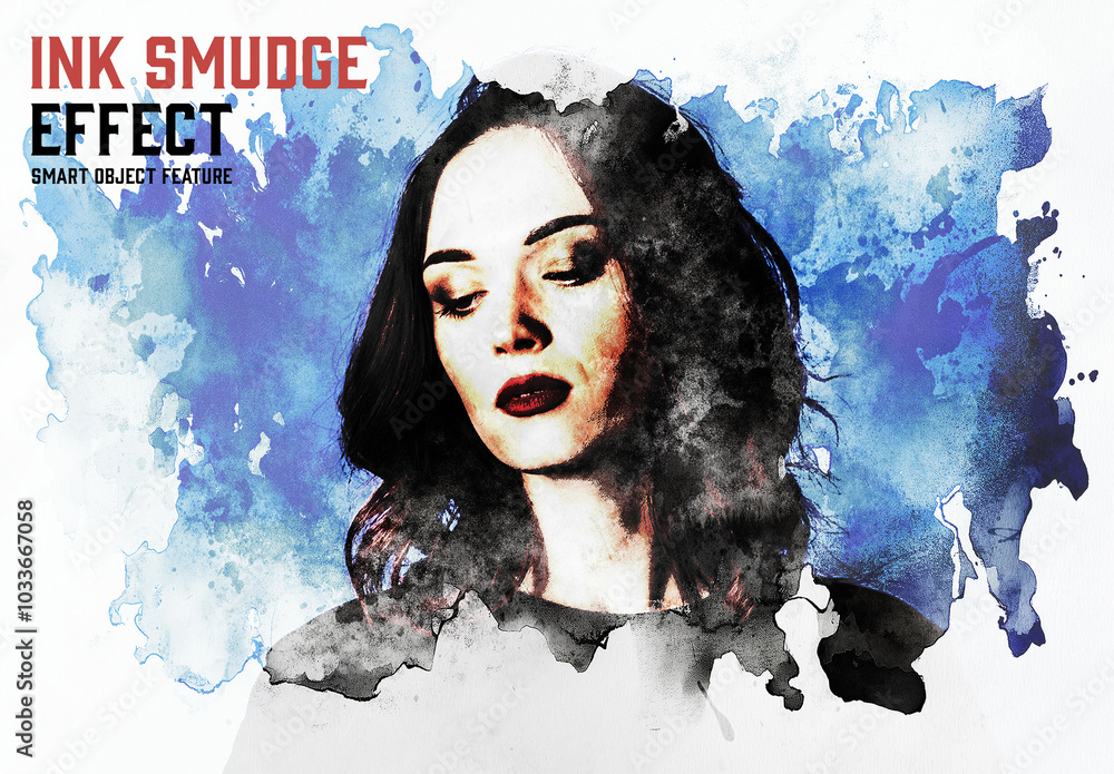 Ink Smudge Effect with Generative AI Stock Template | Adobe Stock
