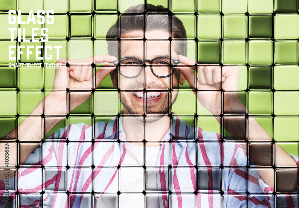 Glass Tiles Effect with Generative AI Stock Template | Adobe Stock