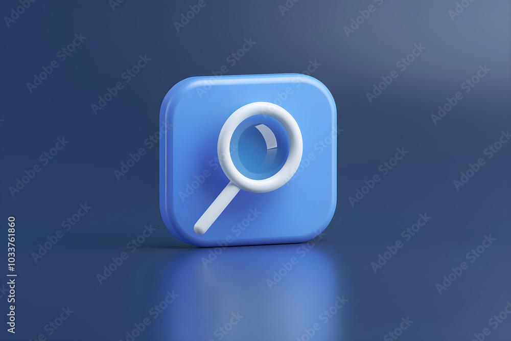 Minimalist Zoom Button Icon with Magnifying Glass Symbol for Digital ...