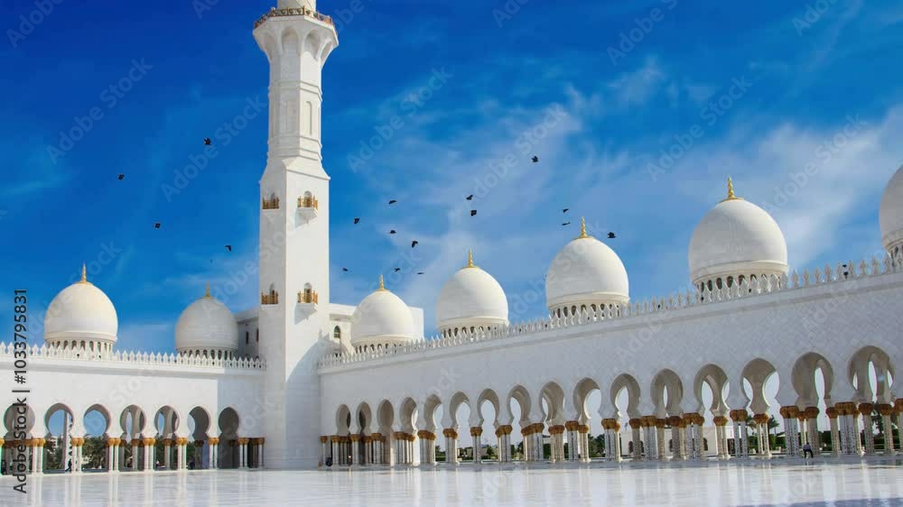 Stunning view of iconic Sheikh Zayed Mosque in Abu Dhabi. Grand ...