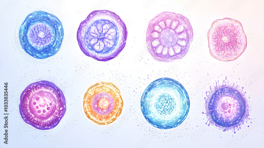 process of mitosis, showcasing each phase from interphase to ...