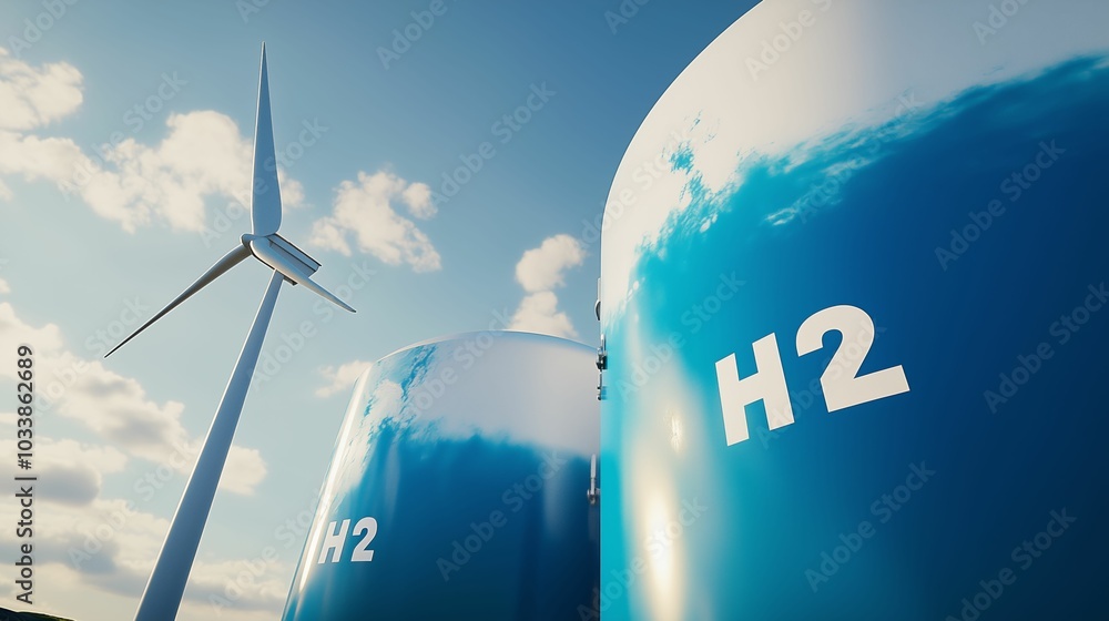 Hydrogen Storage Tanks and Wind Turbine in a Renewable Energy ...